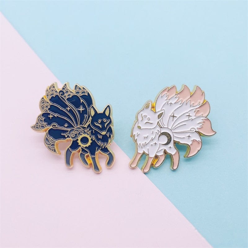 Gorgeous Tails Foxes Enamel Pins – Meowhiskers