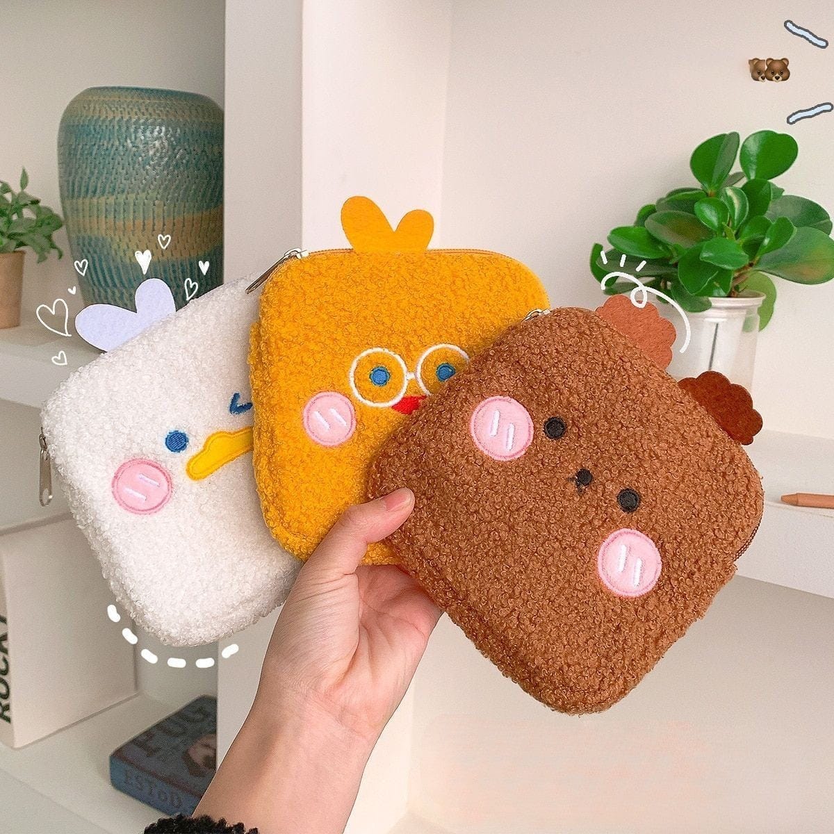 Kawaii Cute Plush Cosmetic Bag – Meowhiskers